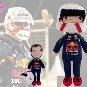 Max Verstappen Red Bull Racing F1 Formula 1 Racing Driver Crochet Doll ...