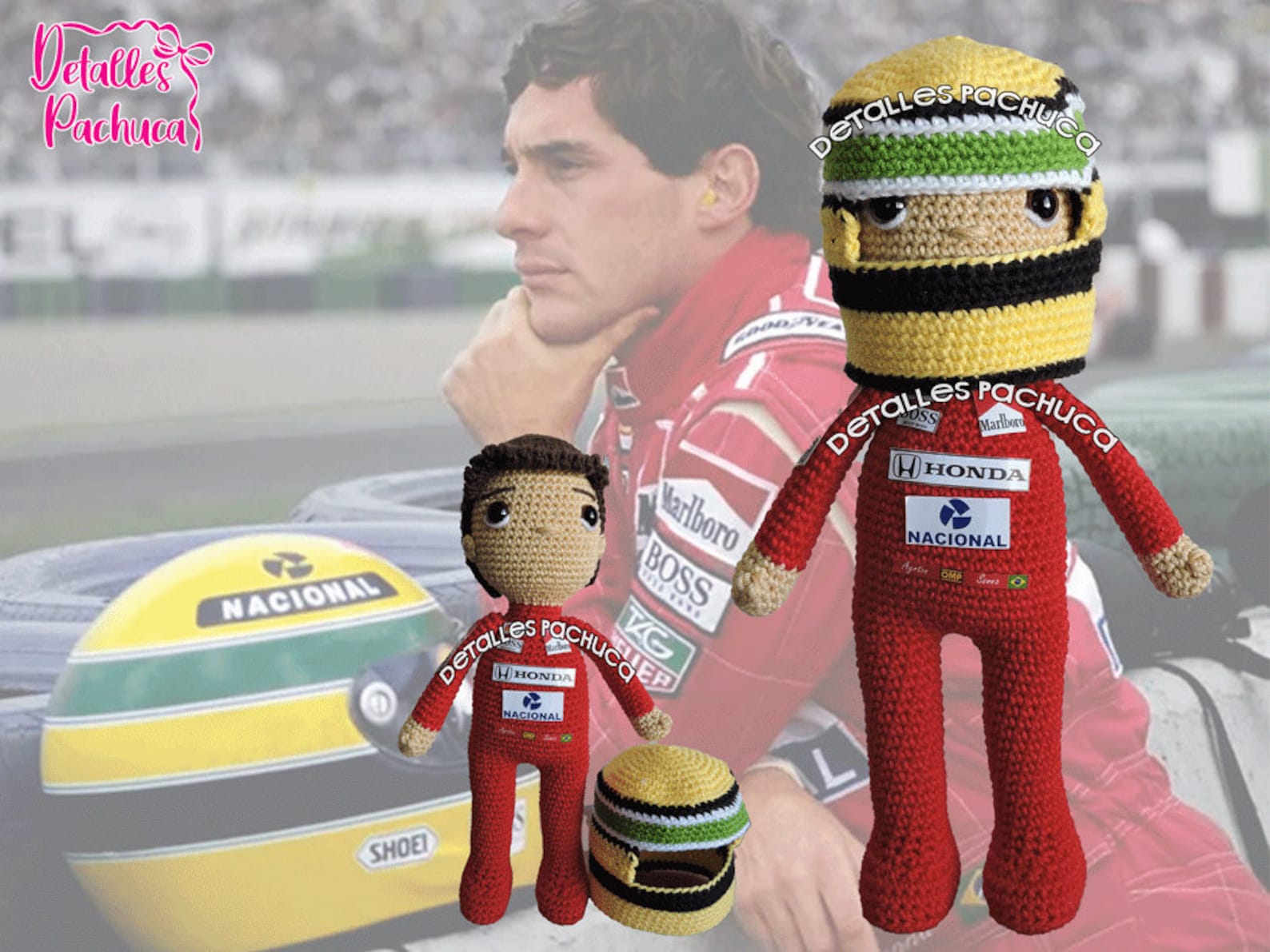 Ayrton Senna Mclaren F1 Formula 1 Racing Driver Crochet Plushie Doll ...