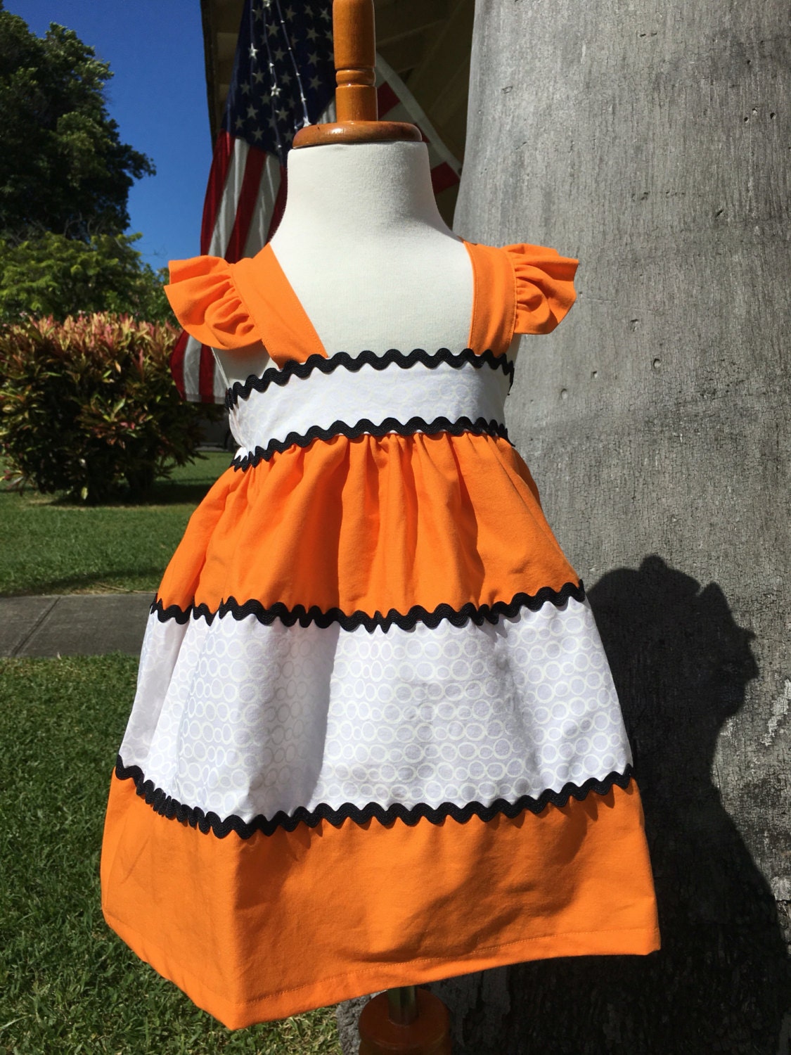 Handmade Girl's Clownfish Dress, Orange Fish Costume - Etsy UK