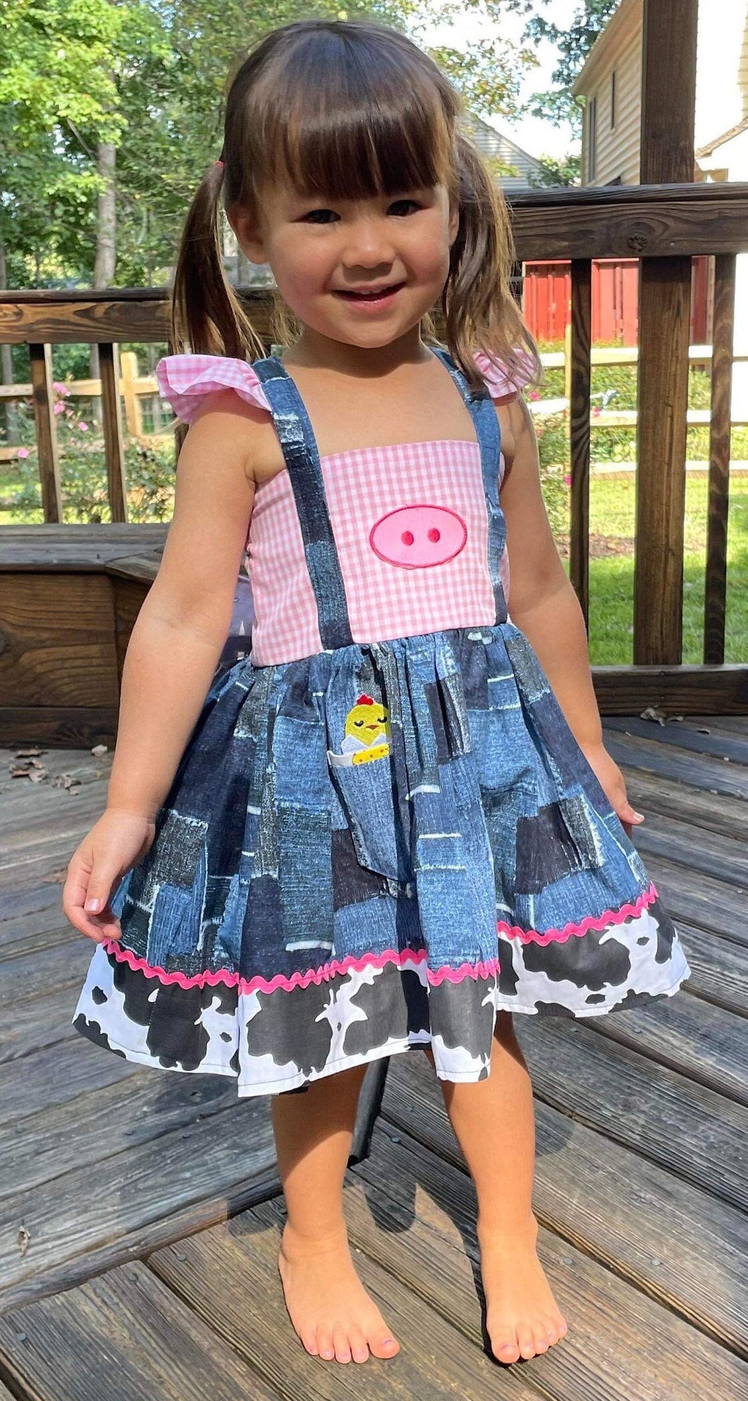 Girl's Farm Animal Dress, Girl's Barnyard Dress, Girl's Themed Dresses ...
