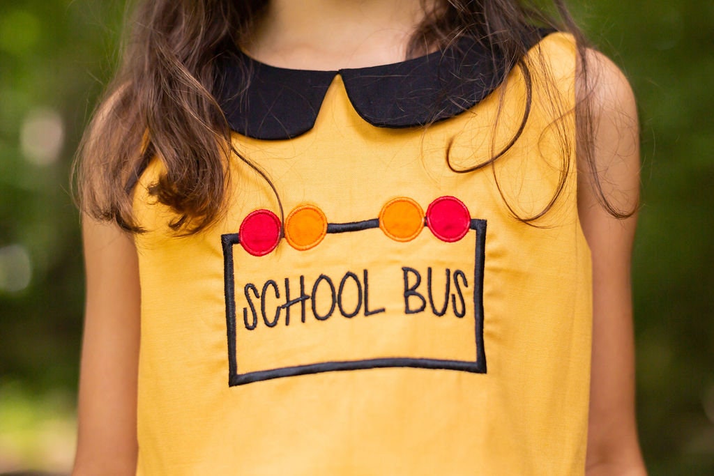 Girls School Bus Dress, Girls First Day of School Dress, Girls ...
