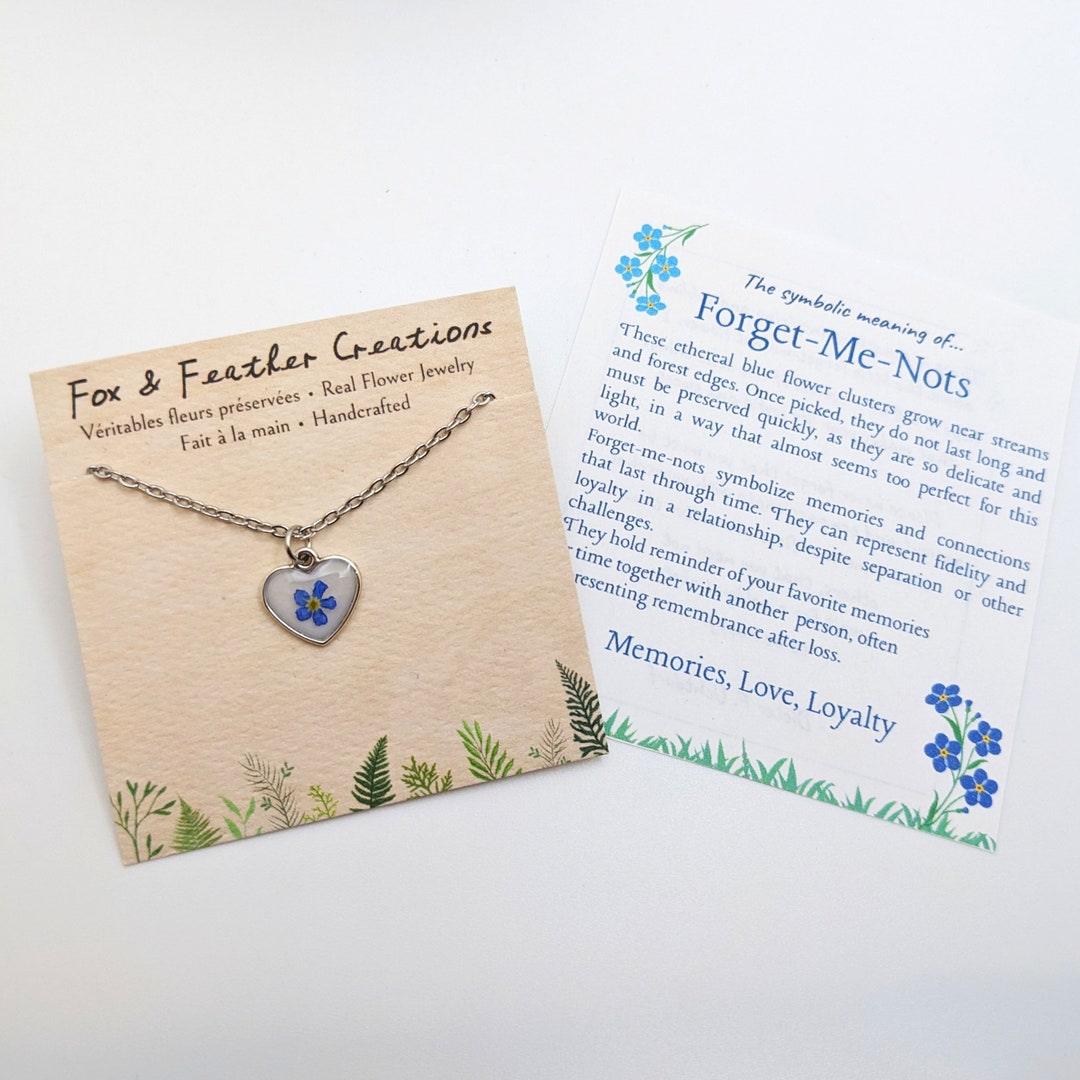 Forget Me Not Necklace, Forget-me-not Gift,pressed Flower Necklace ...