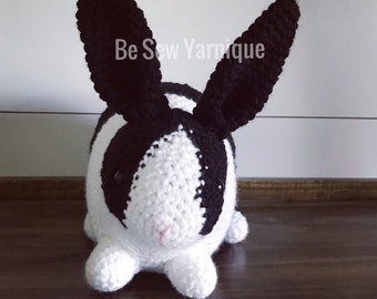 Stuffed Black Bunny - Etsy