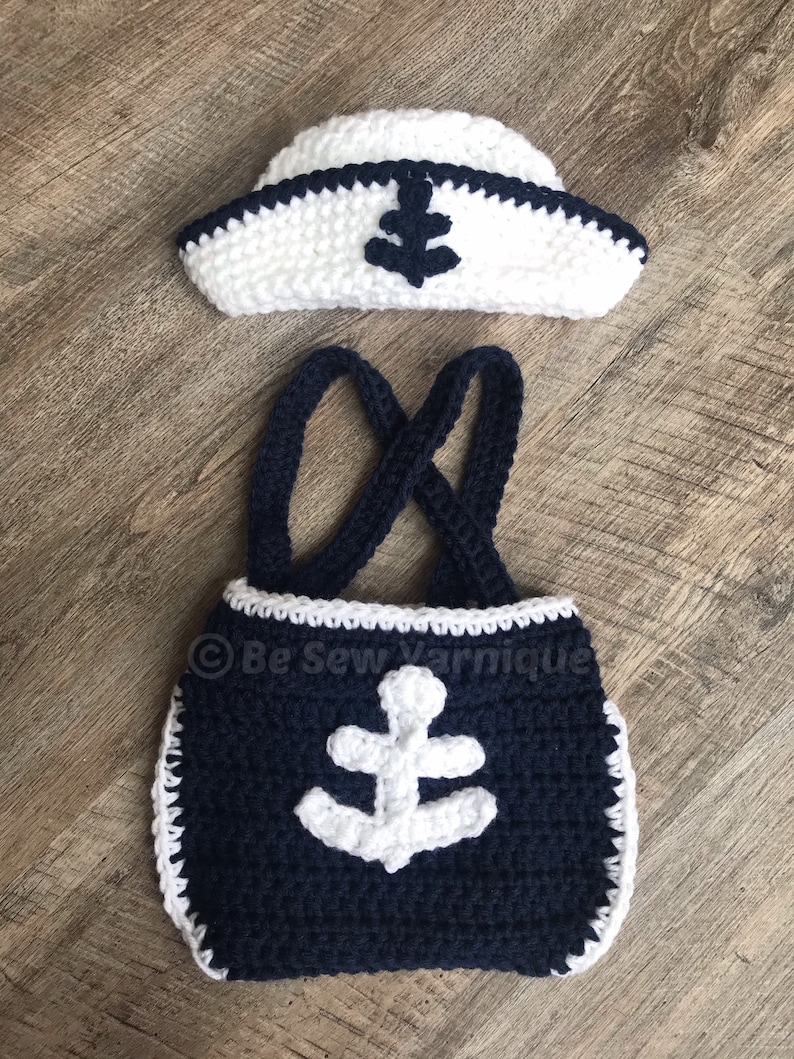 Nautical Sailor Anchor Photo Prop Outfit Set | Etsy