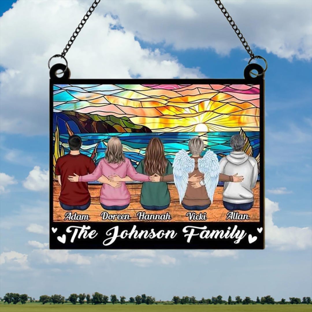 Personalized Family Suncatcher, Personalized Window Hanging Suncatcher ...