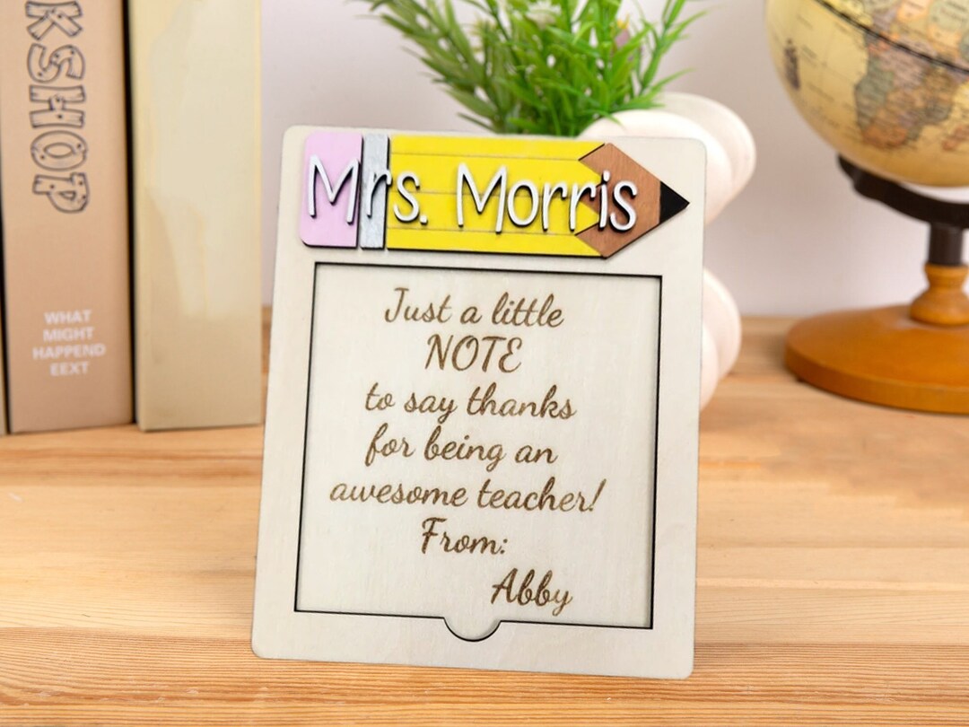 Custom Teacher Appreciation Gift, Teacher Gift Post It Note Holder ...