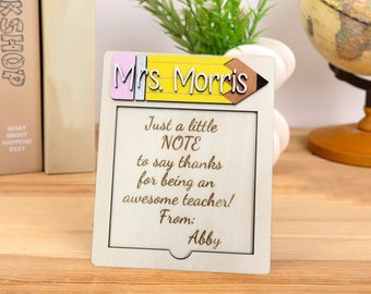 Personalized Post It Note Holder for Teacher, Sticky Note Holder, Post ...
