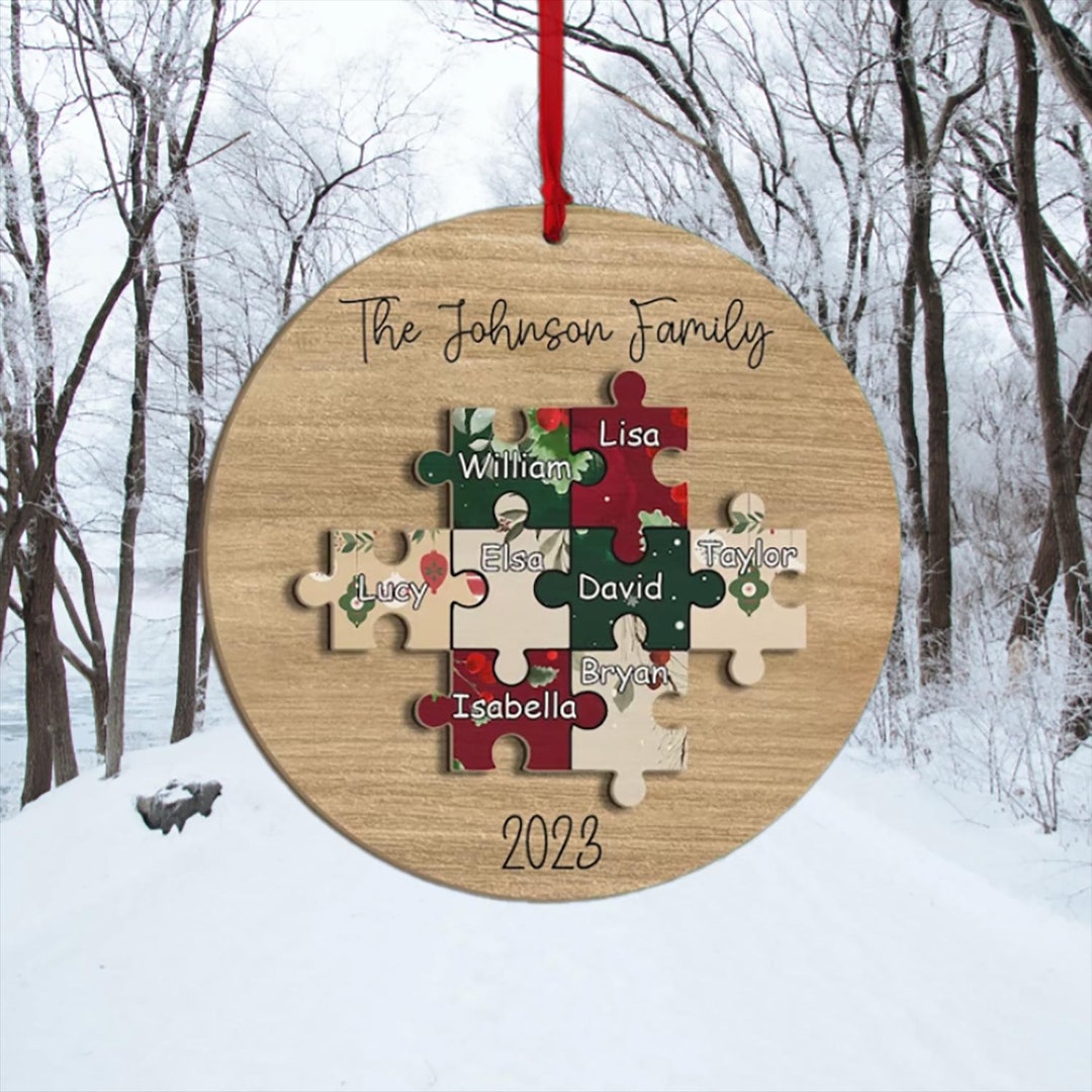 Personalized Family Puzzle Christmas Ornament, Family Christmas ...