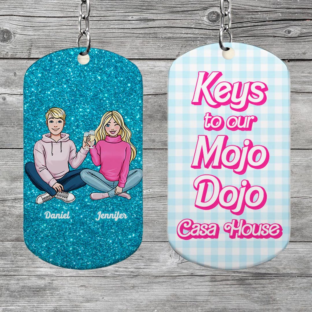 Personalized Couple Cartoon Keychain, Keys to Our Mojo Dojo Casa House ...
