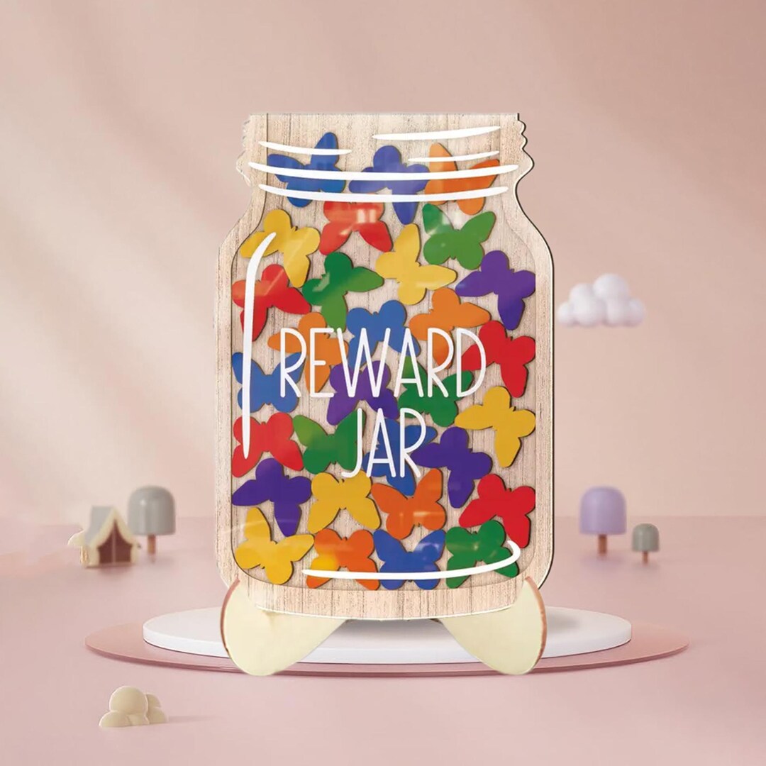 Butterfly Reward Jar With Tokens, Custom Name Reward System for Kids ...