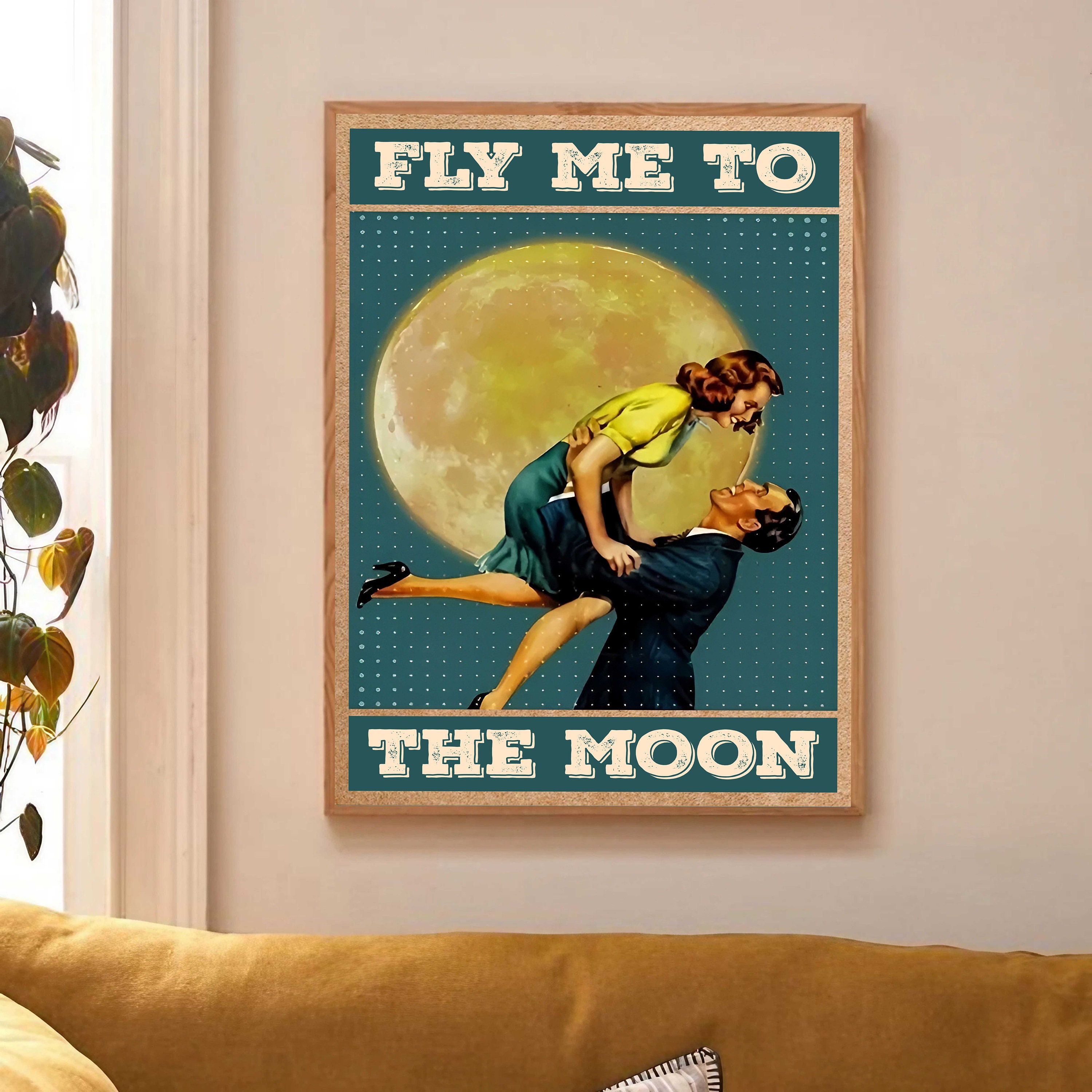 Unframed Fly Me to the Moon Vertical , Frank Sinatra Couple Vintage ...