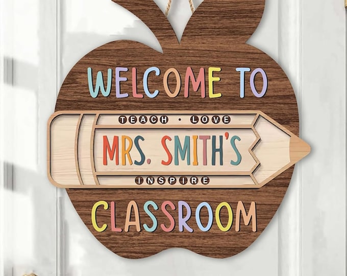 Custom Teacher Welcome Back to School Gift, Personalized 3D Teacher ...