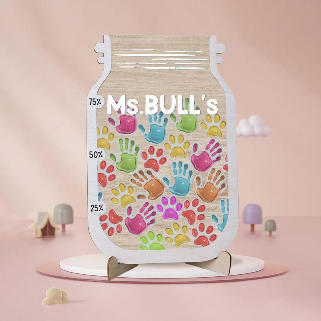 Reward Jar Classroom Behavior, Personalized Paw Print Tokens Reward Jar ...
