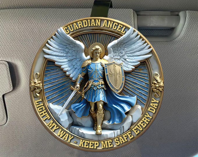 Guardian Angel Shaped Car Visor Clip, Religious Christian Car Gift ...