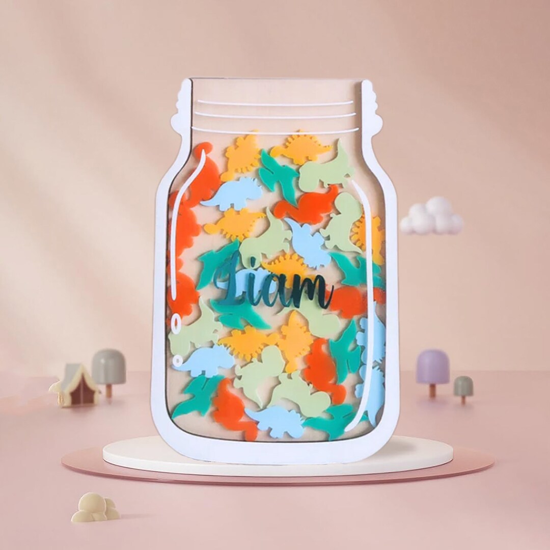 Custom Dinosaur Reward Jar for Classroom Behavior, Personalized Token ...