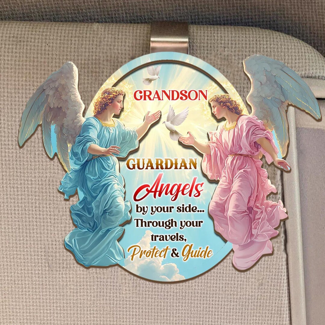 Grandson Guardian Angel Car Visor Clip, Christian Religious Car ...