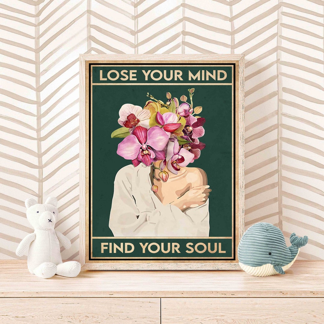 Unframed Lose Your Mind Find Your Soul Vintage Poster, Girl Pot Head ...