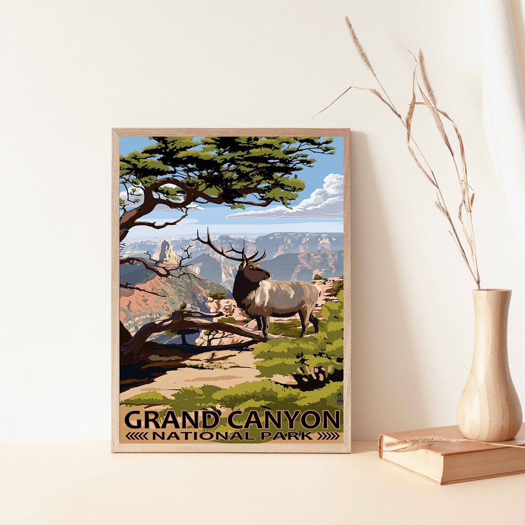 Grand Canyon National Park Travel Poster, Grand Canyon Art Print, Grand ...
