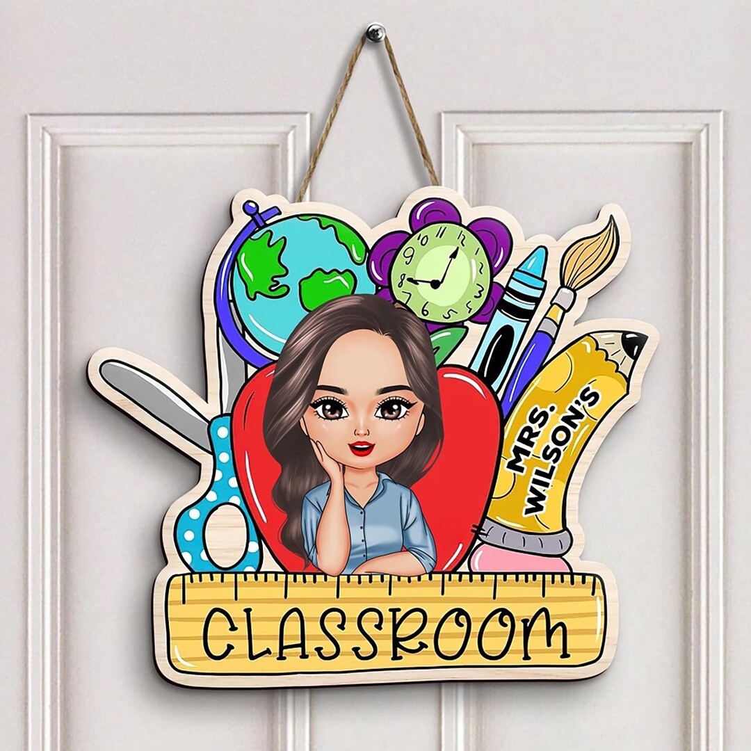 Custom Teacher Door Sign Classroom Door Hanger Teachers Appreciation Ts Classroom Welcome