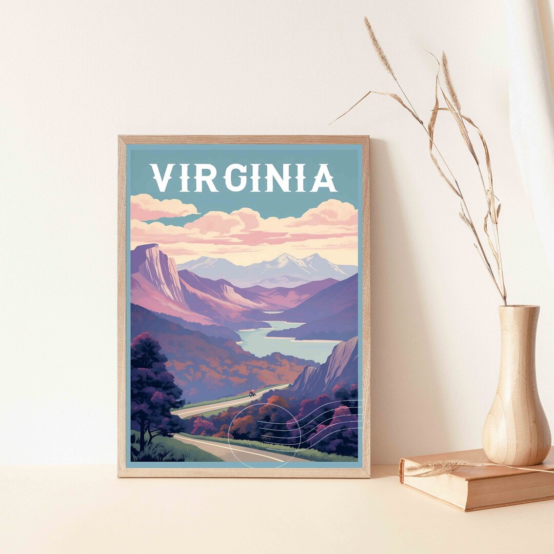 Virginia Vintage Travel Poster, Retro Virginia Wall Art, Travel Print ...