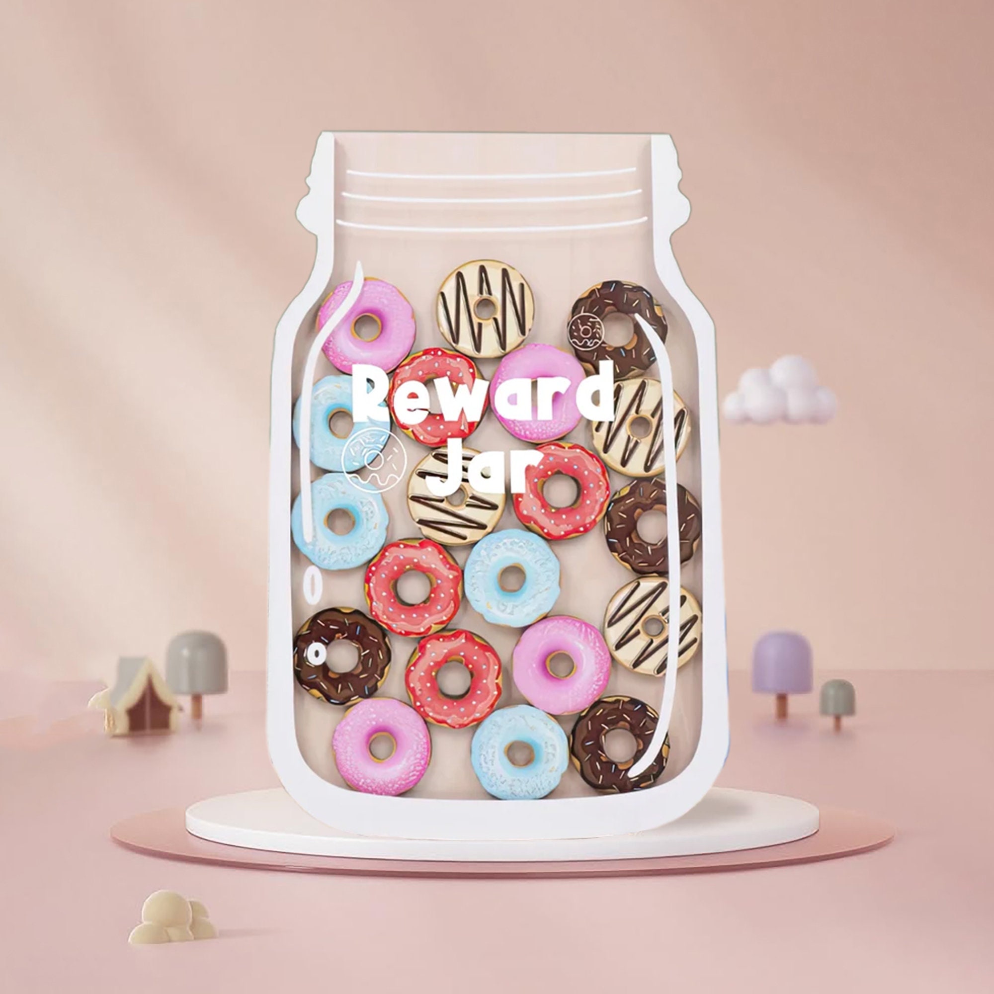 Custom Star Reward Jar With Tokens, Classroom Teacher Donut Jar, Back ...