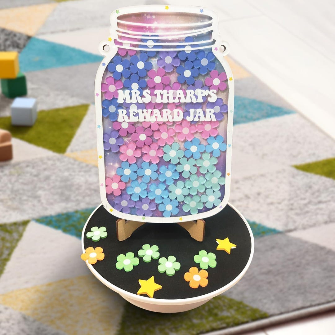 Custom Reward Jar for Teacher, Colorful Classroom Decor, Teacher Reward ...