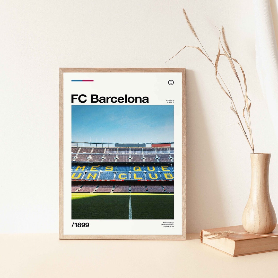 FC Barcelona Print, Camp Nou Stadium Football Poster, Barcelona Decor ...