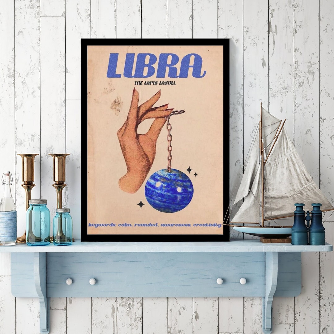 Libra the Lapis Lazuli Vintage Poster Libra Zodiac Poster - Etsy