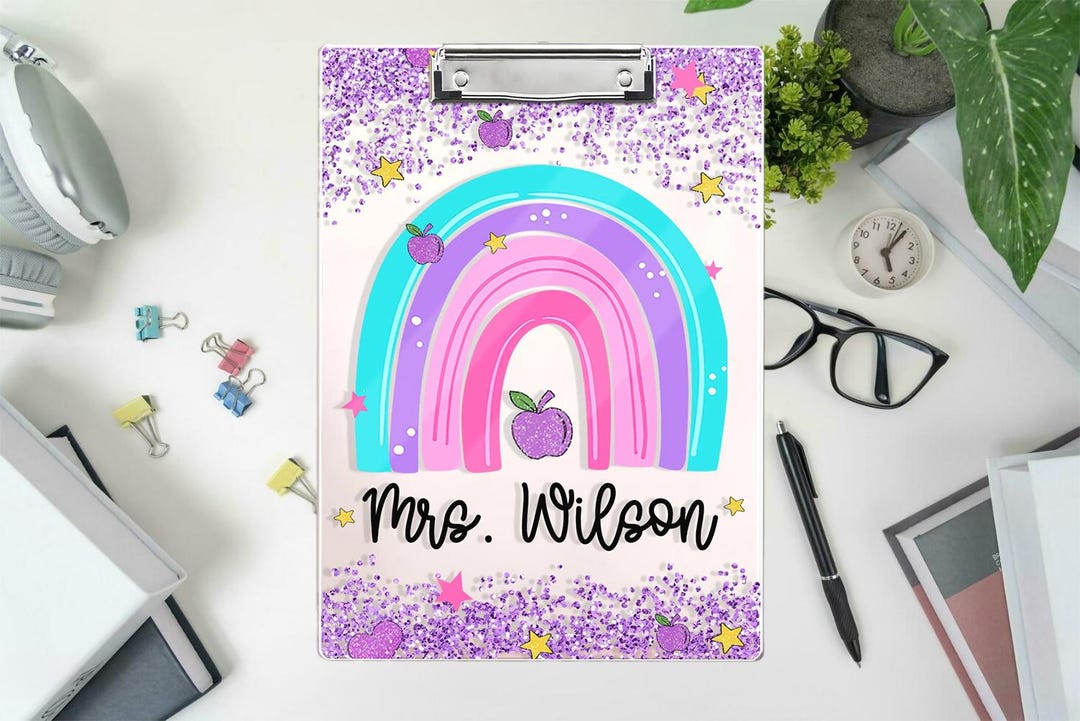 Personalized Teacher Appreciation Gift, Custom Rainbow Bling Acrylic ...