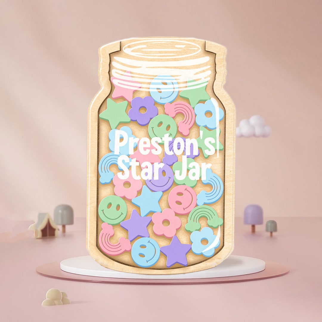 Personalized Star Reward Jar, Smile Reward Jar, Jar for Classroom ...