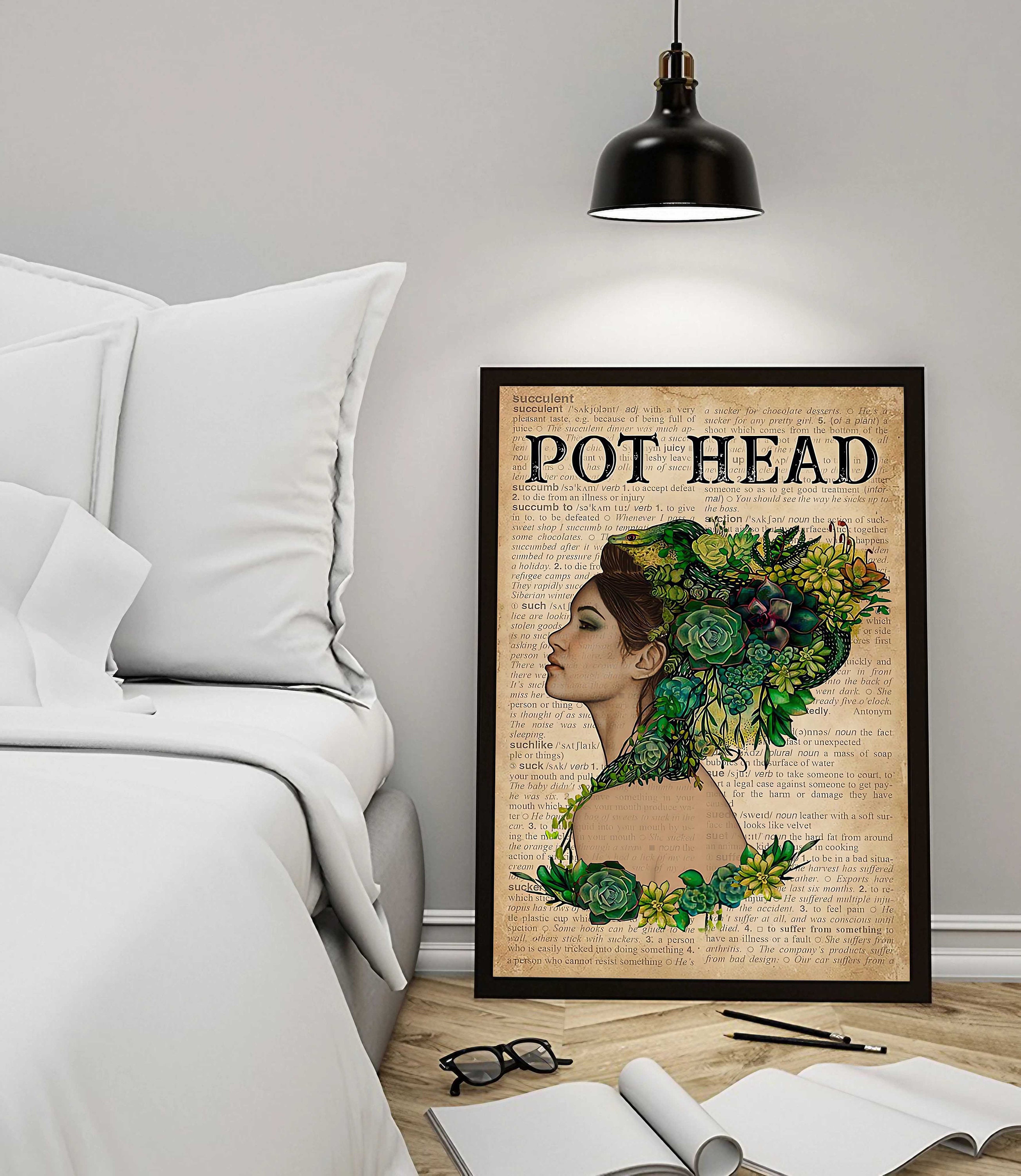 Pot Head Gardening Poster, Flower Girl Vintage Poster, Mental Health ...