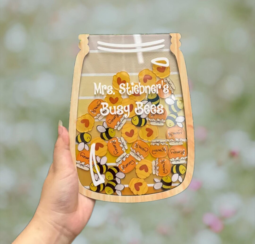 Custom Reward Jar With Tokens, Honey Bee Reward Jar, Reward System for ...