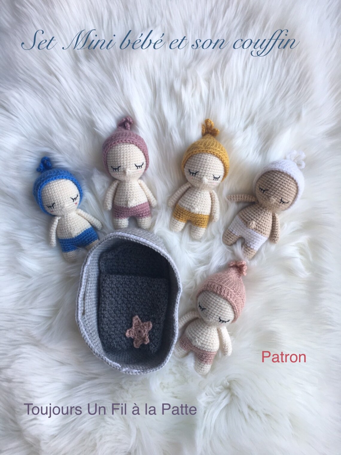 Tutoriel / Patron Set mini bébé nombril et son couffin au | Etsy