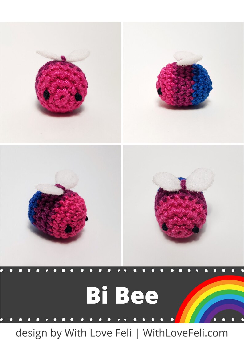 CROCHET PATTERN Bi Bee - Pride Bees - Etsy