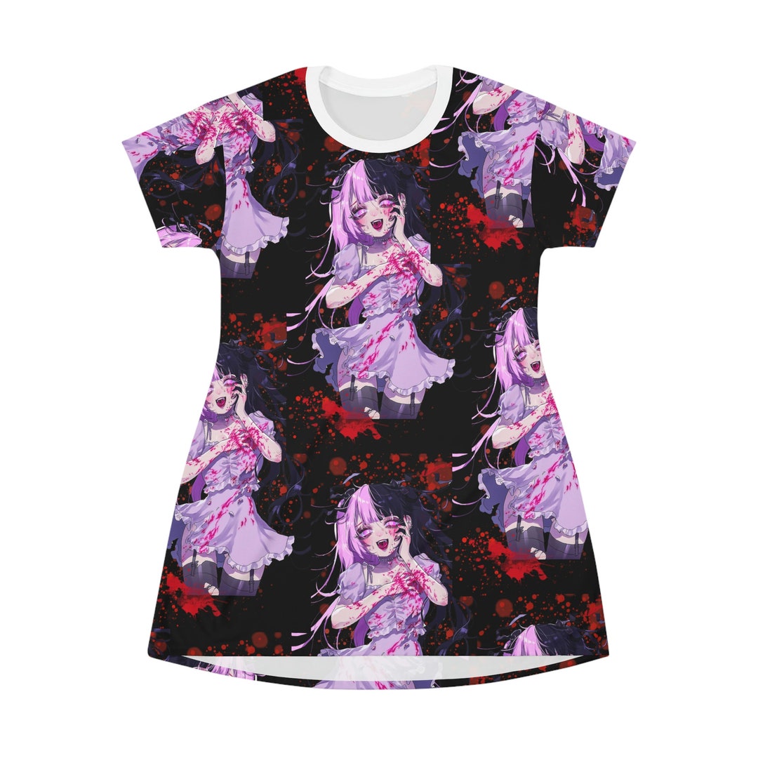 Gory Anime Yamikawaii Tshirt Dress Adult Cute Bloody Splatter - Etsy