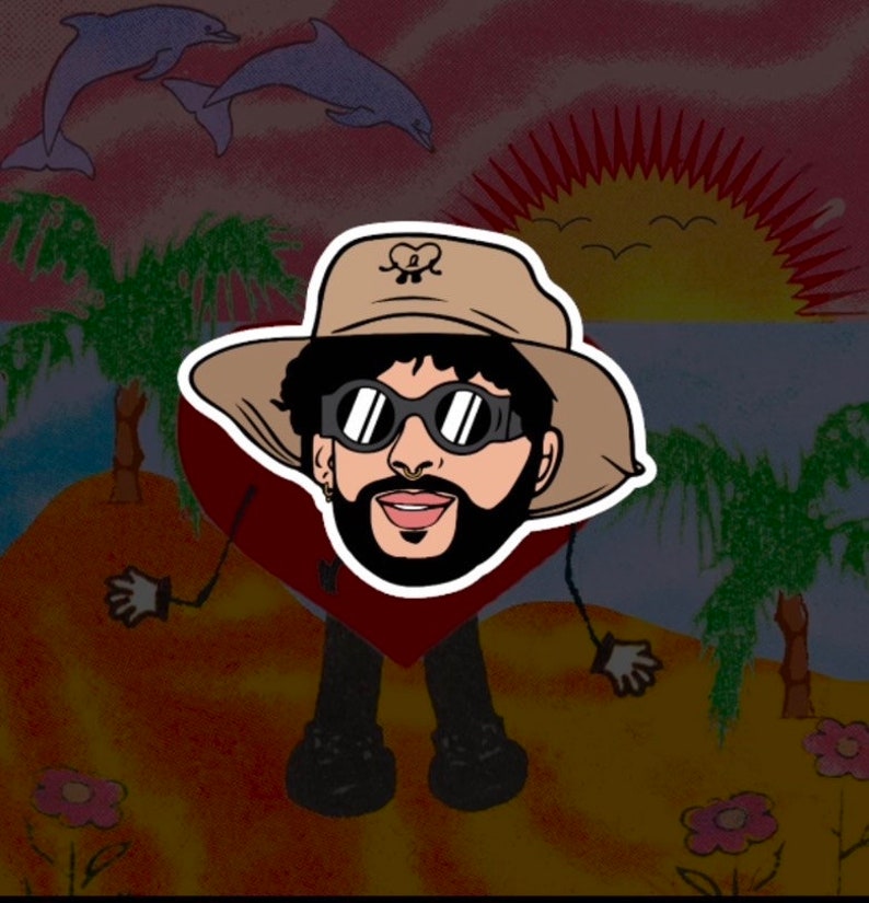 Bad Bunny Sticker Bundle, 10 Waterproof Sticker Set, Weatherproof ...