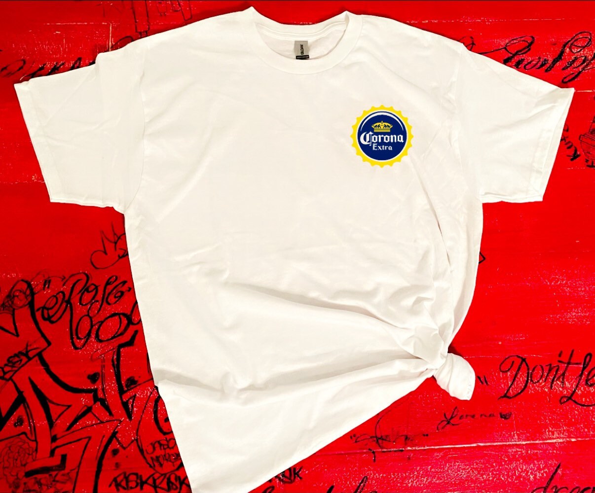 Extra Unisex White Short Sleeve Tshirt, Beer Logo Men’s and Women’s ...