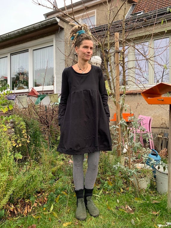 Froeken Frida jersey dress Hilde black organic | Etsy