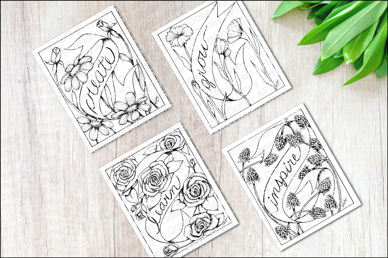 Botanical Coloring Pages Inspiring Creativity, PDF Download - Etsy