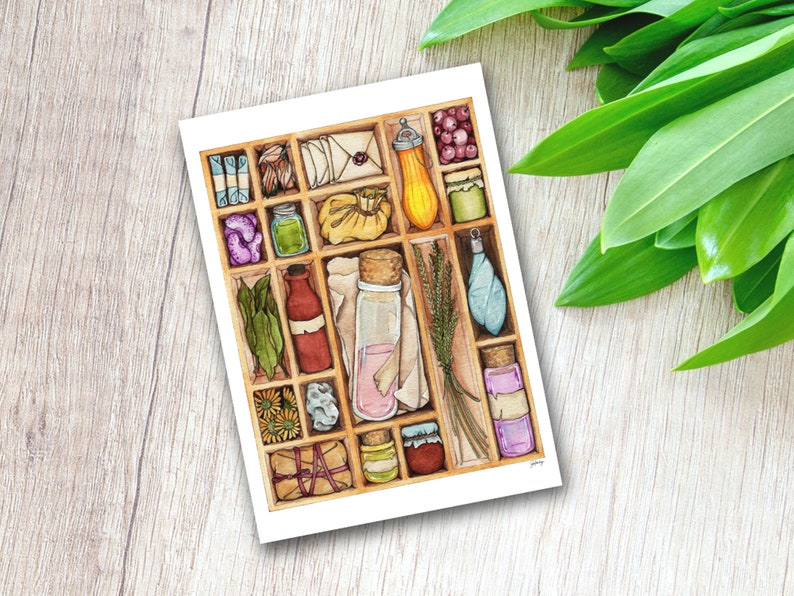 Potion Master, Art Print From Watercolor Illustration, Herbalist Art ...