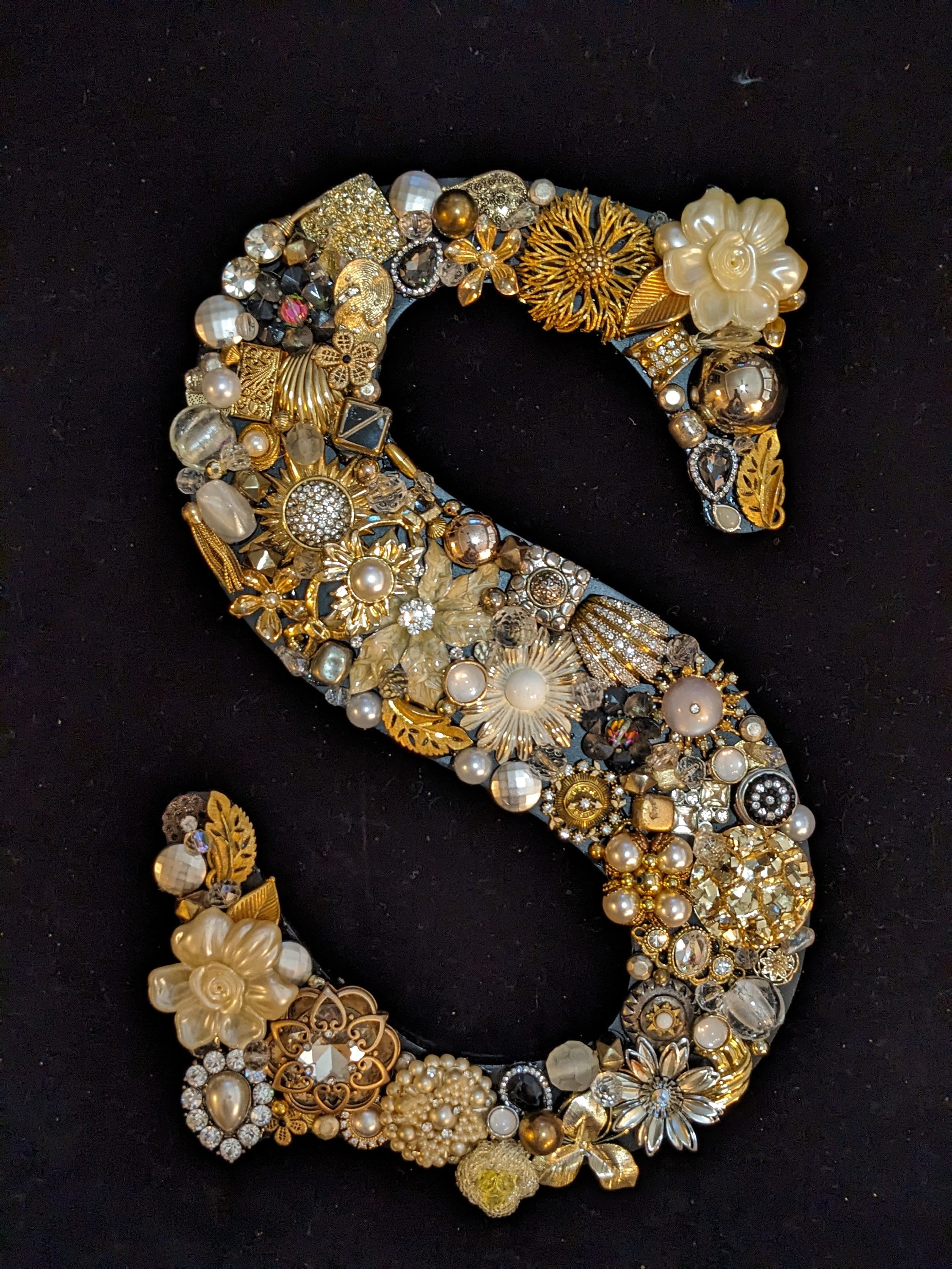 Unique Letter "s" Upcycled Bling Bejeweled Wall Hanging Decor Art ...