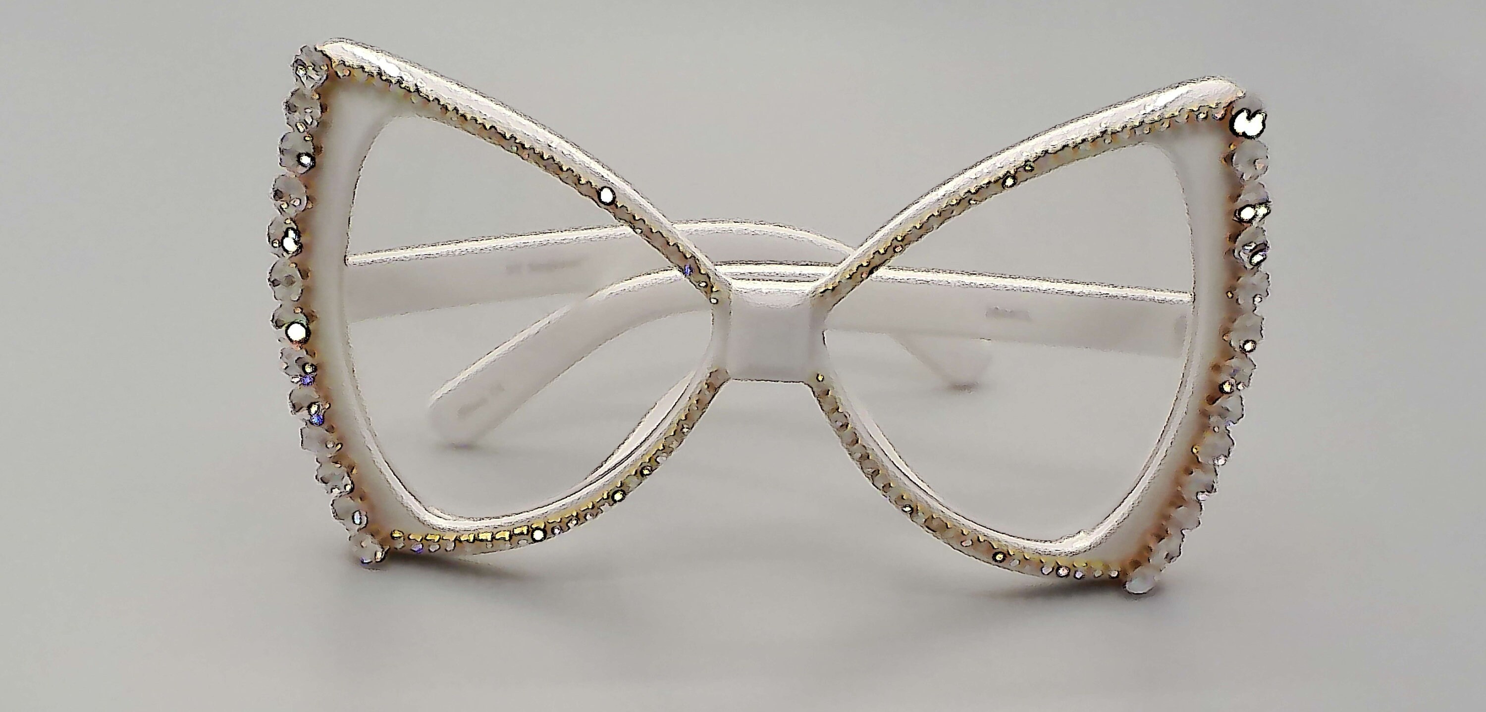 Brand New Bejeweled Rhinestone Embellished White Vintage Style ...