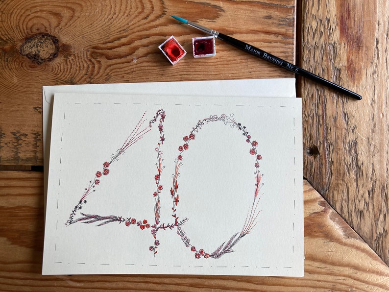 Ruby Anniversary Card Ruby Wedding Anniversary Anniversary - Etsy