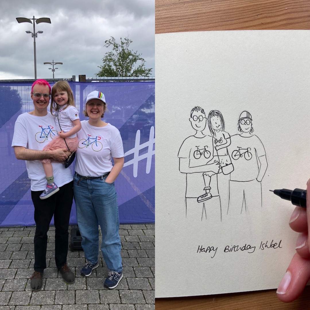 Personalised Birthday Card, Sketch Portrait, Commission Card ...