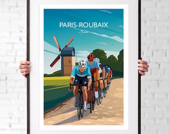 Cycling Print, Paris-roubaix Cycling Poster - Etsy