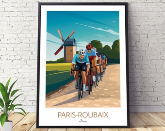 Cycling Print, Paris-roubaix Cycling Poster - Etsy