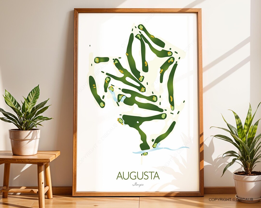 Augusta National Golf Map Print - Golf Course Map of the Iconic Masters ...