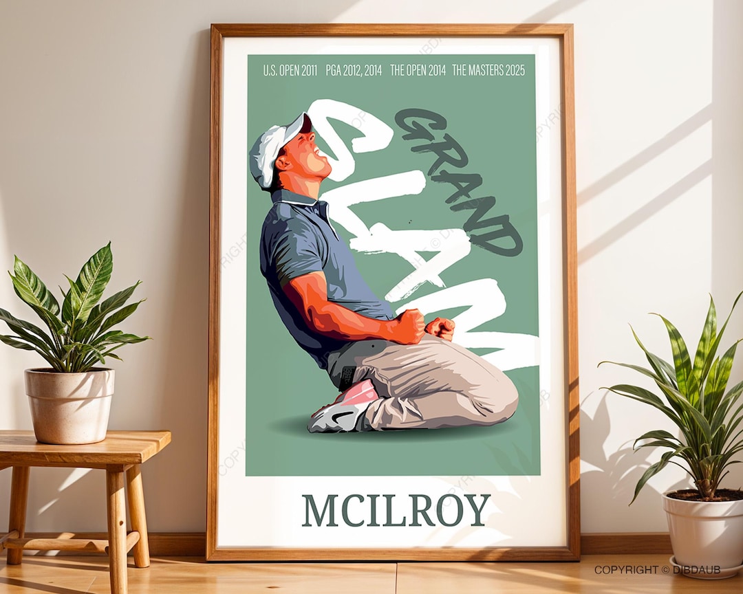 Rory Mcilroy Grand Slam Golf Poster: Minimalist Art Print - Etsy