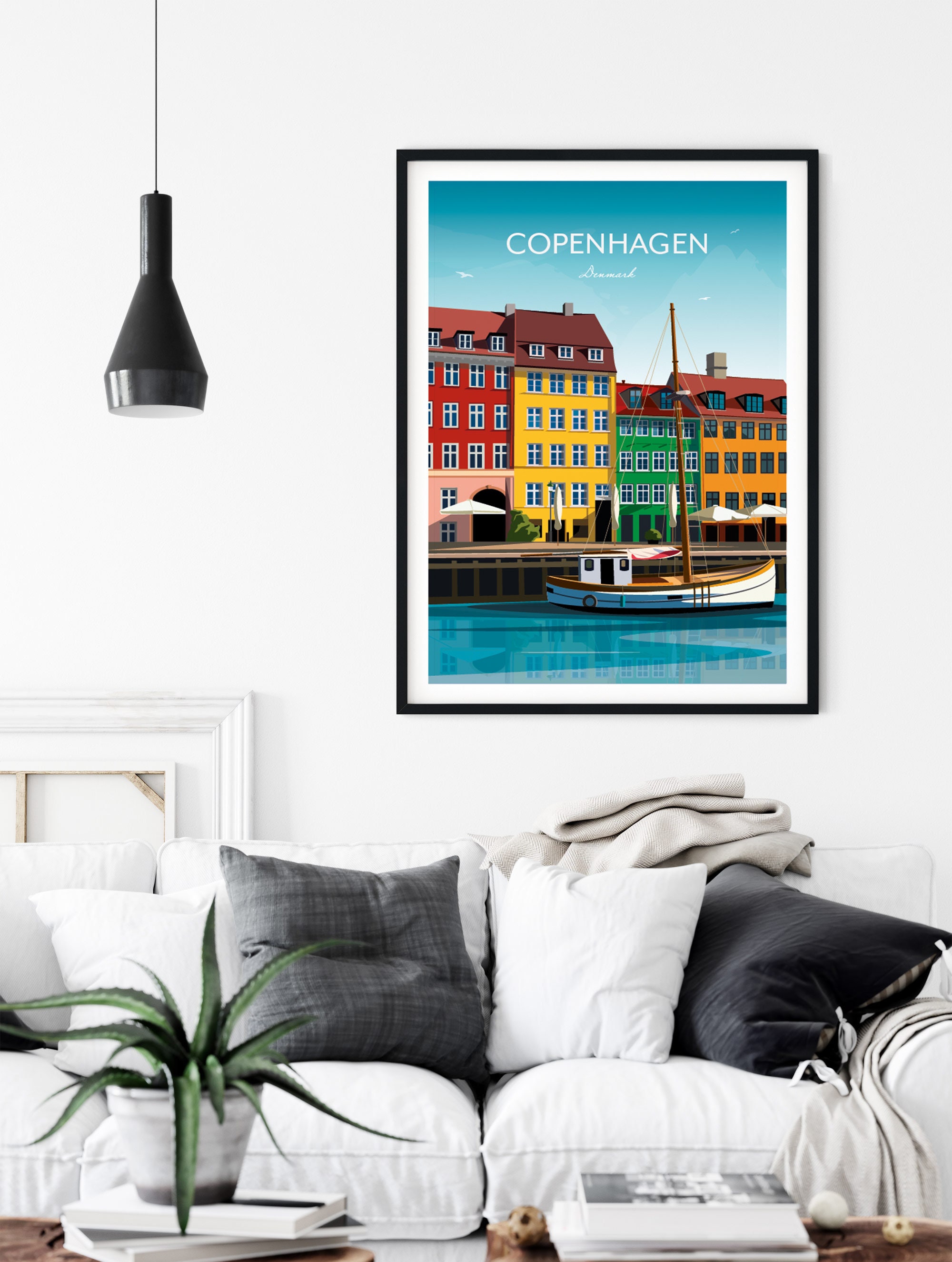 Denmark Print Copenhagen Travel Poster - Etsy UK