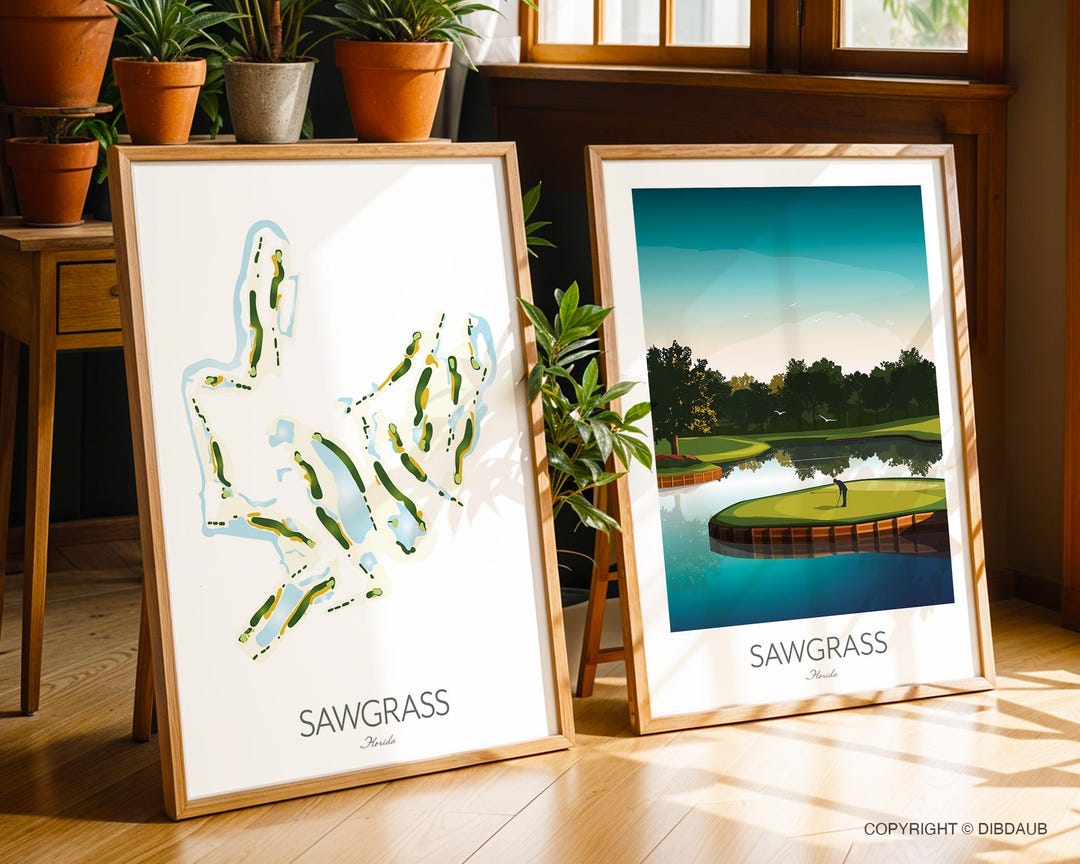 Sawgrass Golf Prints Set of 2 | SAVE 20% | Includes TPC Sawgrass Golf ...